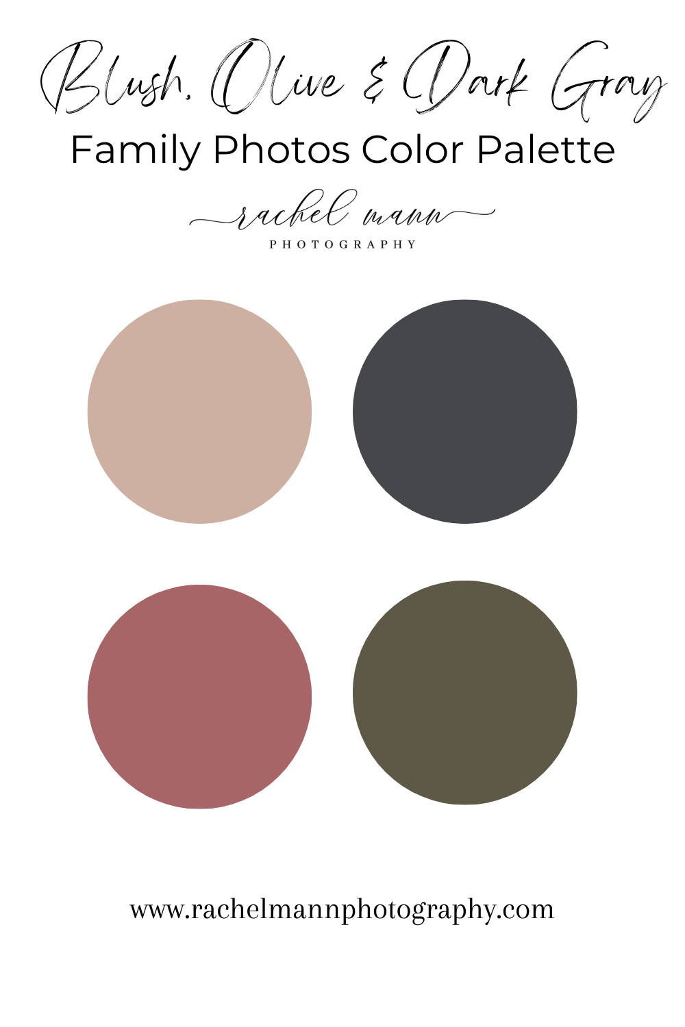 Fall Family Color Palette - Blush Olive & Dark Gray